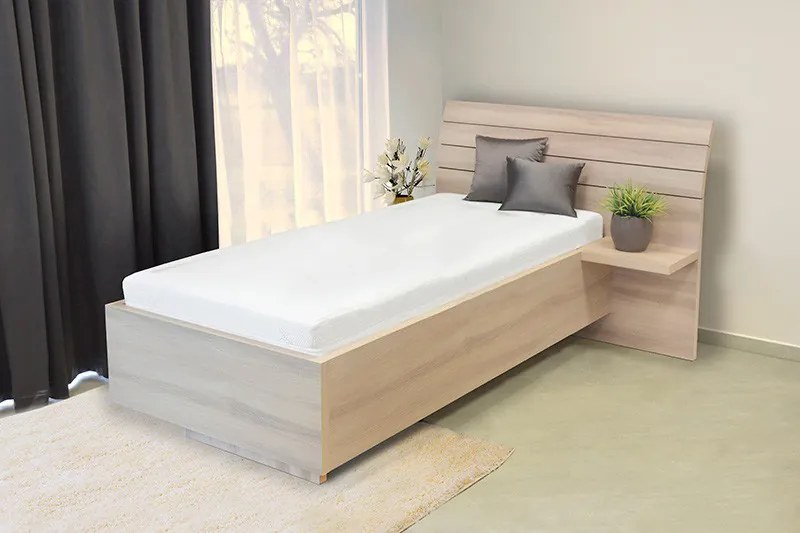 Ahorn Salina jednolůžková postel Dekor: Dub bílý, Rozměr: 140 x 200 cm, Noční stolek: Police levá