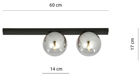 Stropní svítidlo FIT 2xE14/10W/230V černá/šedá