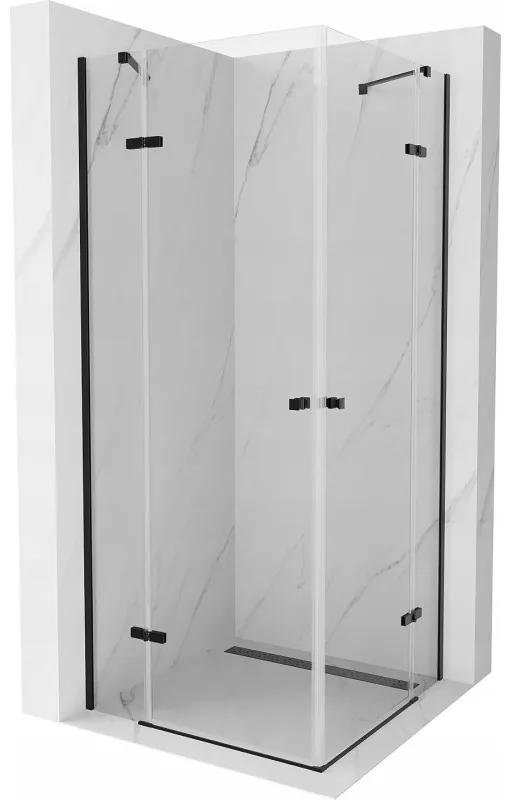 Mexen Roma Duo sprchový kout s otočnými dveřmi 80 x 80 cm, Průhledné, Černá - 854-080-080-70-00-02