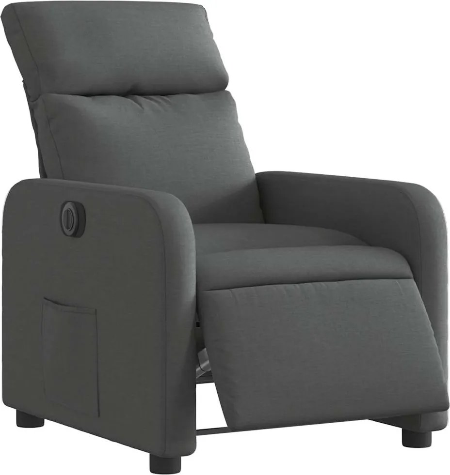 Elektrické polohovací křeslo tmavě šedé textil 3206682