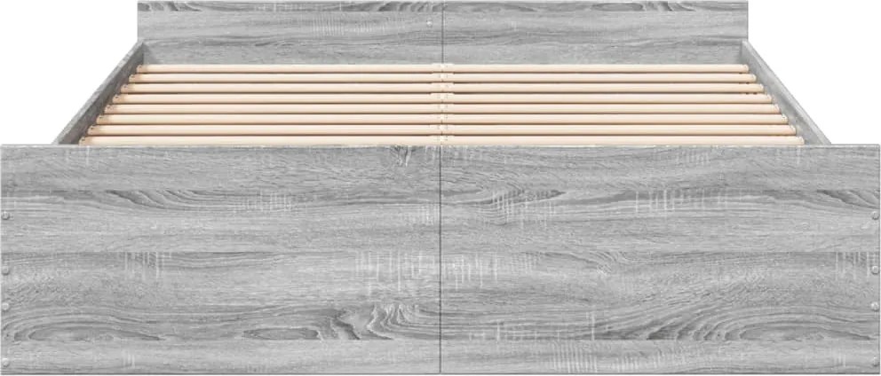 Rám postele se zásuvkami šedý sonoma 150 x 200 cm kompozit 3280291
