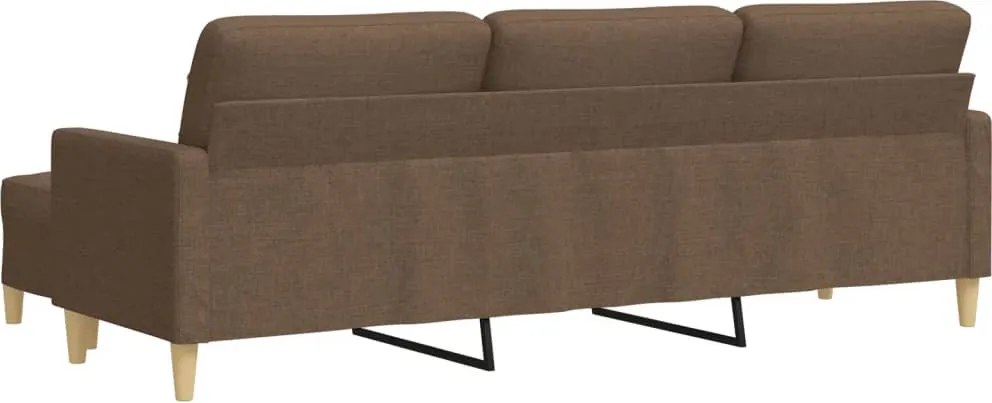 3místná pohovka s podnožkou hnědá 210 cm textil 3278252