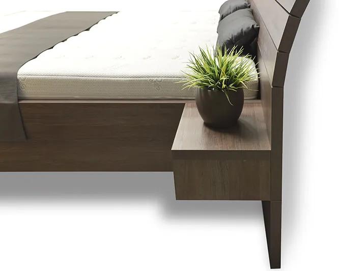 Ahorn Salina box u nohou jednolůžková postel Dekor: Dub hnědý, Rozměr: 140 x 200 cm, Noční stolek: Police pravá