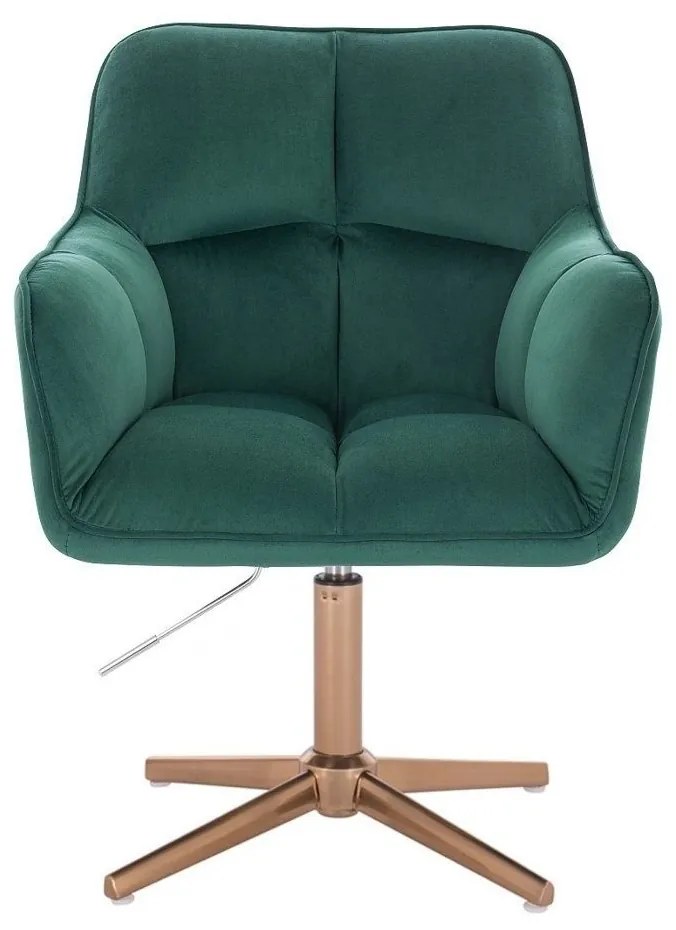 LuxuryForm DESIGN Otočné křeslo AMALFI VELUR na zlatém kříži - zelené