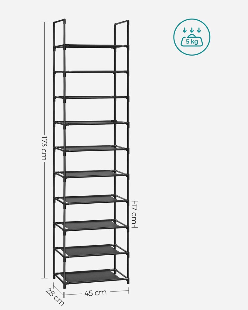 Botník s kovovým rámem ORDEN, černý