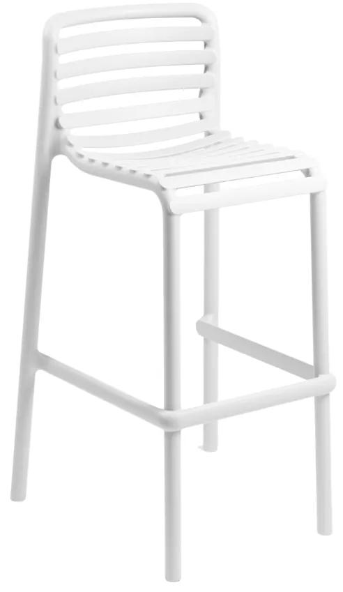 OnaDnes -20% Nardi Bílá plastová zahradní barová židle Doga 75 cm