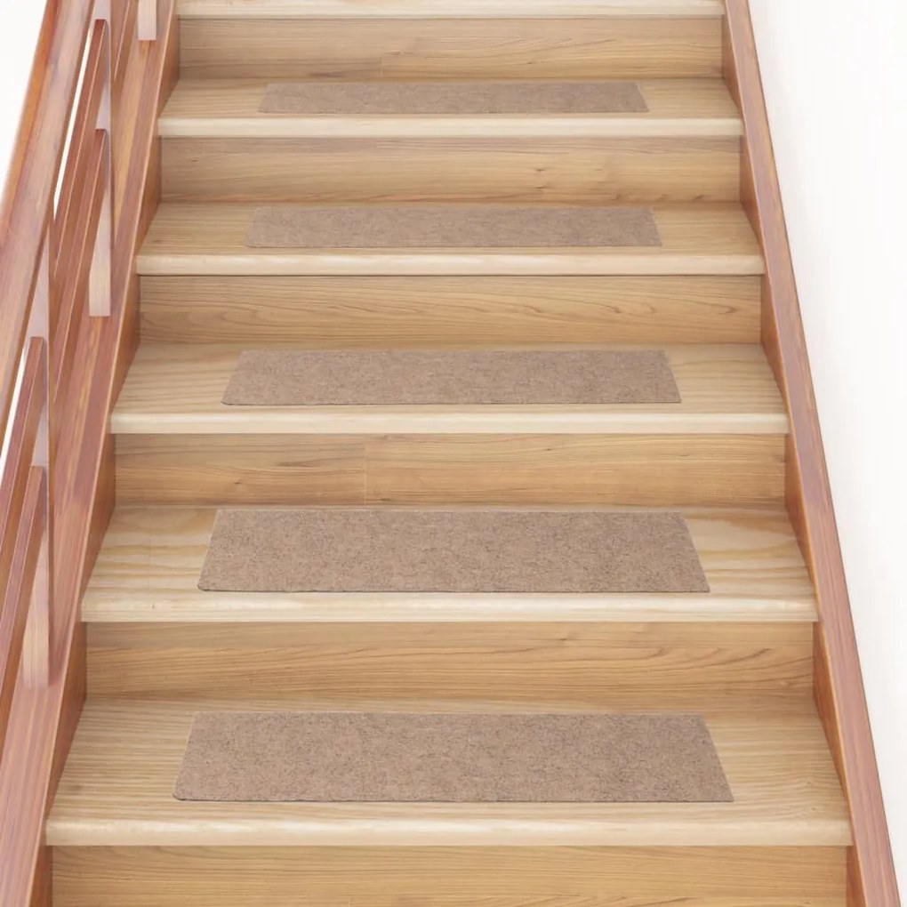 Samolepící Nášlapy Na Schody Obdélník 15Ks 76X20Cm Světle Hnědé
