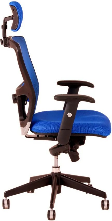 Kancelářská židle na kolečkách Office Pro DIKE SP – s područkami a opěrkou hlavy Modrá DK 90
