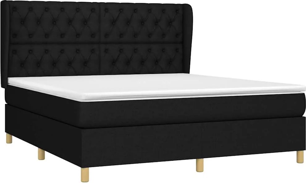 Box spring postel s matrací černá 160x200 cm textil 3128775