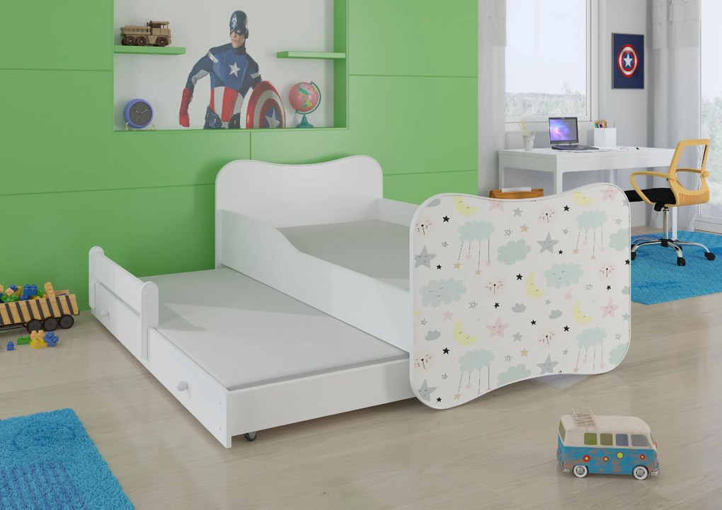 Dětská postel s matracemi GONZALO II 160x80 Motiv: ČERVENÉ AUTO