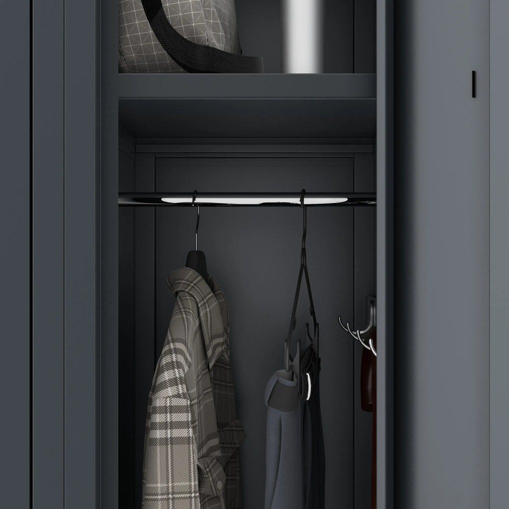 Šatní skříň úzká, antracitová, 600x1800x500 mm: KACPER II