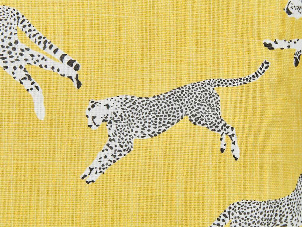 Sada 2 bavlněných polštářů se vzorem geparda 30 x 50 cm žluté ARALES Beliani