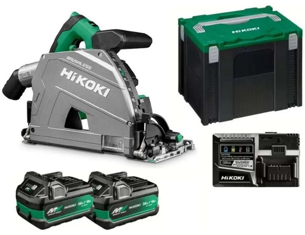 HiKOKI - 36V AKU ponorná pila 165 mm, 2x aku 2,5 Ah Li-Ion, nabíječka C3606DPAWVZ