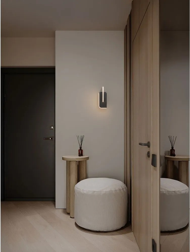 Světle šedé kovové LED stmívatelné nástěnné svítidlo Totem – Nova Luce