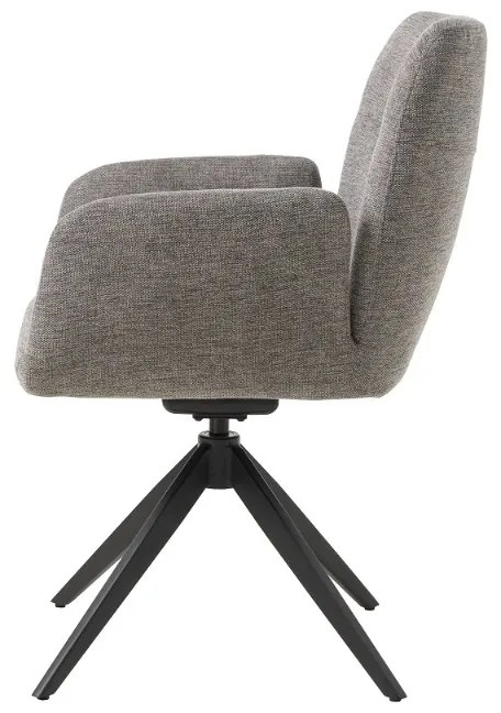 Designová otočná židle Talaith šedá
