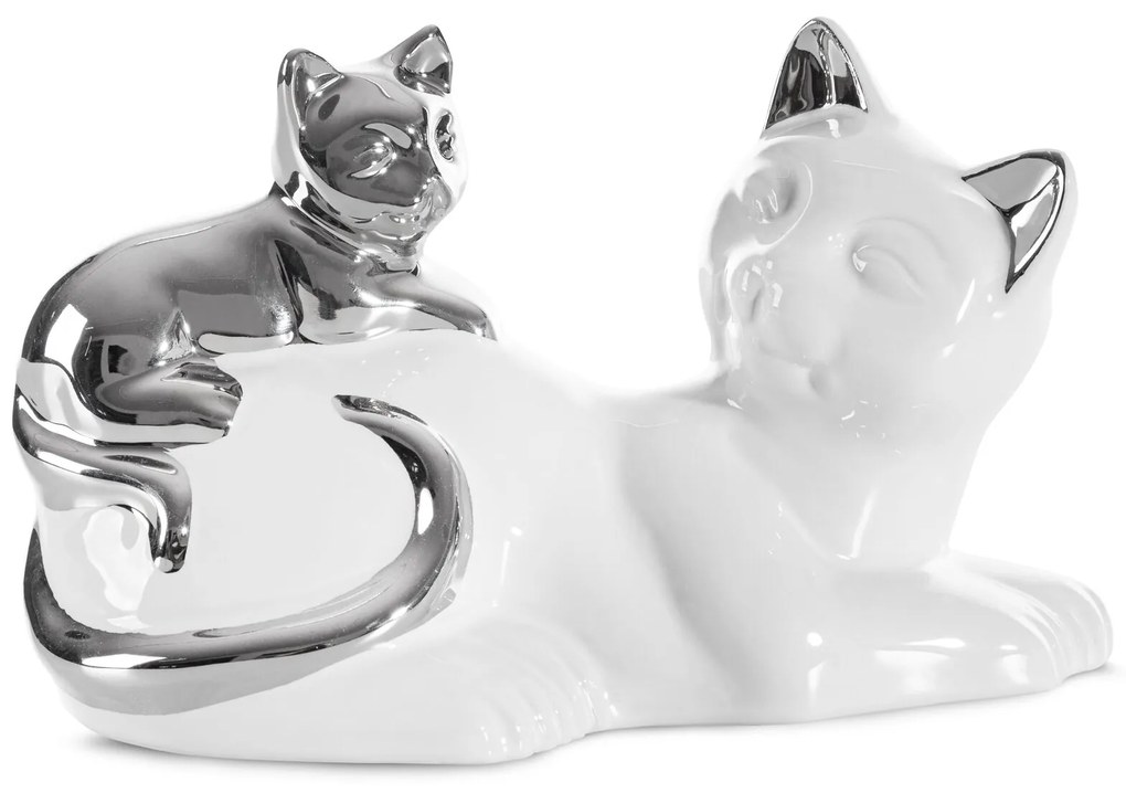 DEKORAČNÍ FIGURKA CAT 20X11X12 CM BÍLÁ