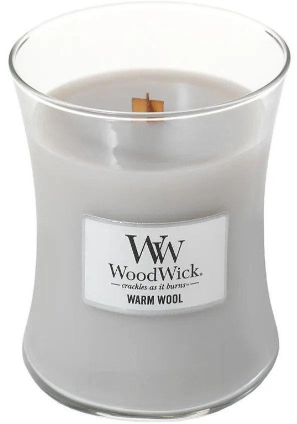 OnaDnes -20% Střední vonná svíčka Woodwick, Warm Wool