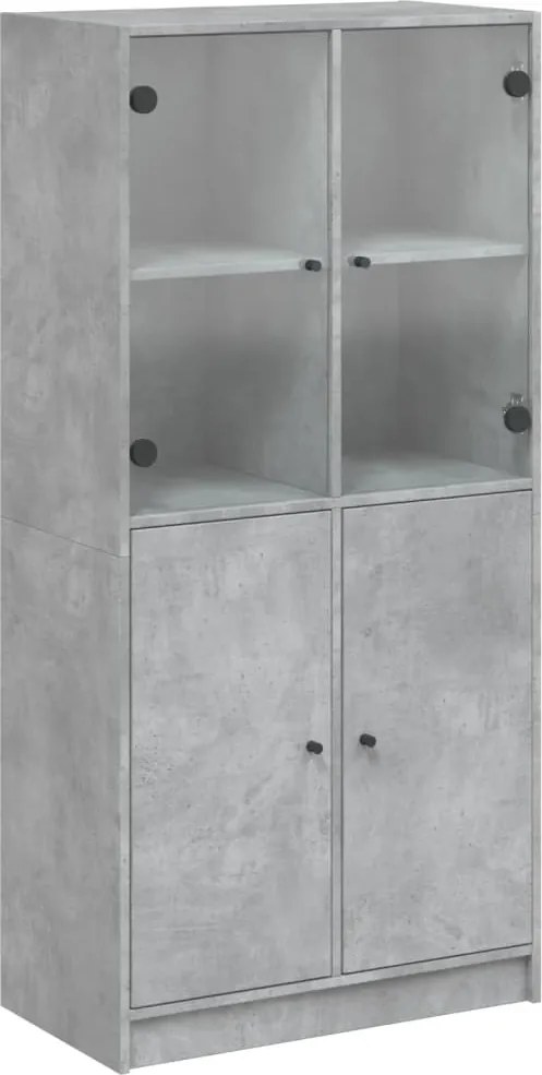 Highboard s dvířky betonově šedý 68x37x142 cm kompozitní dřevo 3295867