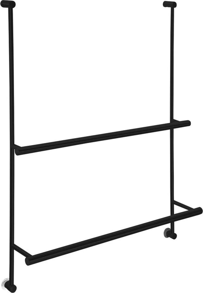 Sapho - Dvojitý držák ručníků, délka 60 cm, matná černá 1301-09B