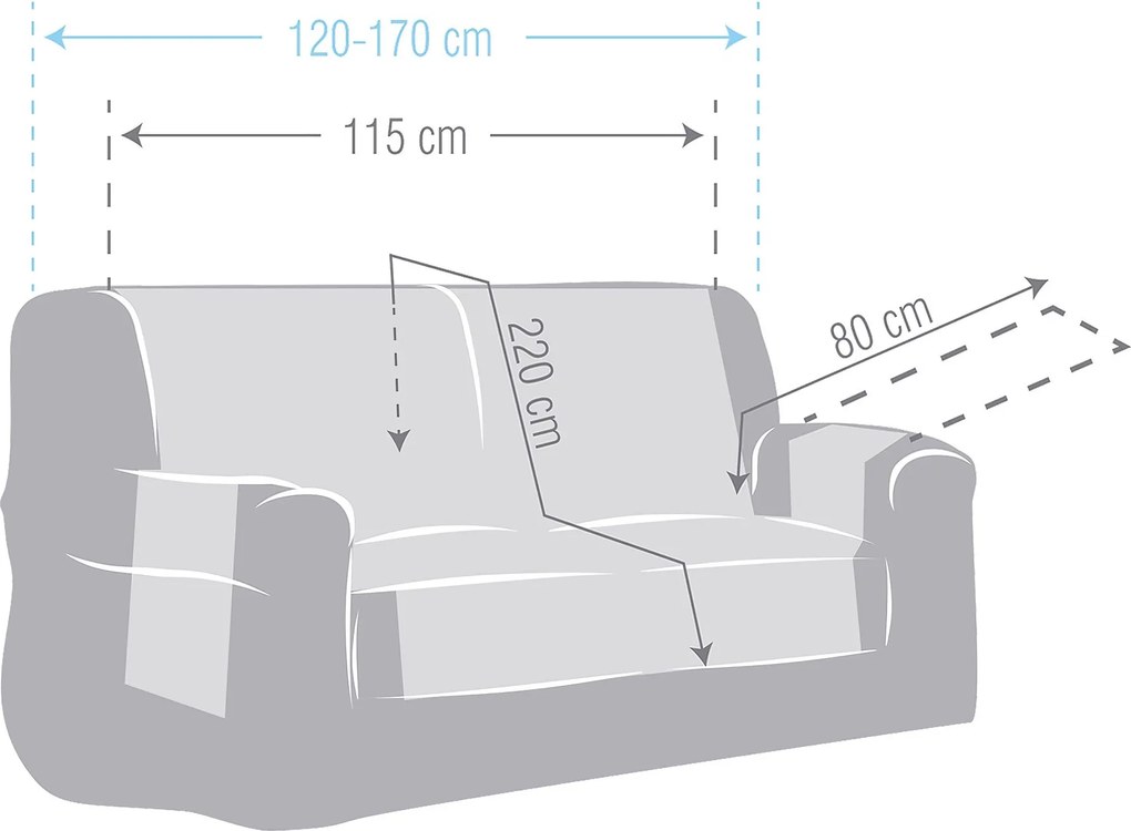 Potah na dvoumístnou pohovku Universal grey