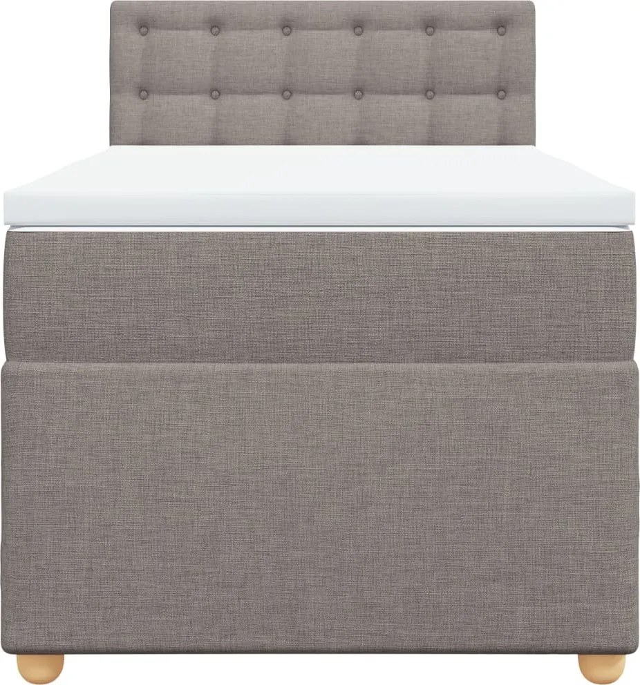 Box spring postel s matrací taupe 100 x 200 cm textil 3286609