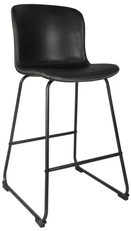 Barová židle Mantra, ekokůže, černá