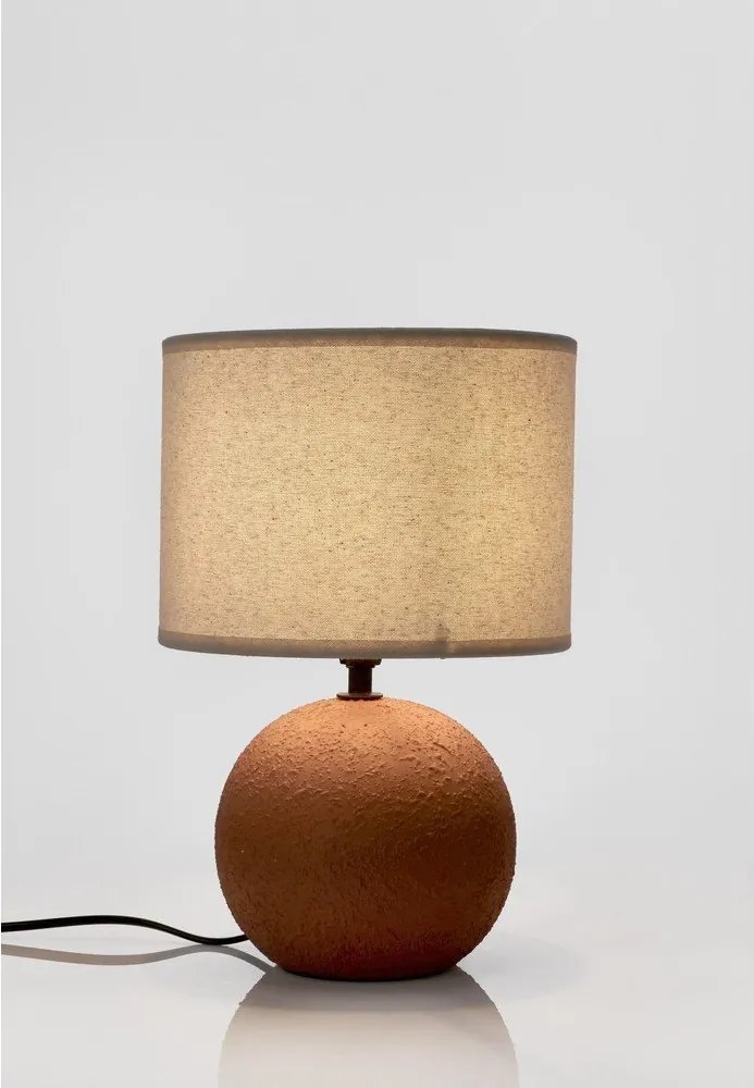 Keramická stolní lampa v terakotové barvě s textilním stínidlem (výška 32 cm) Irvin – Yes Everyday