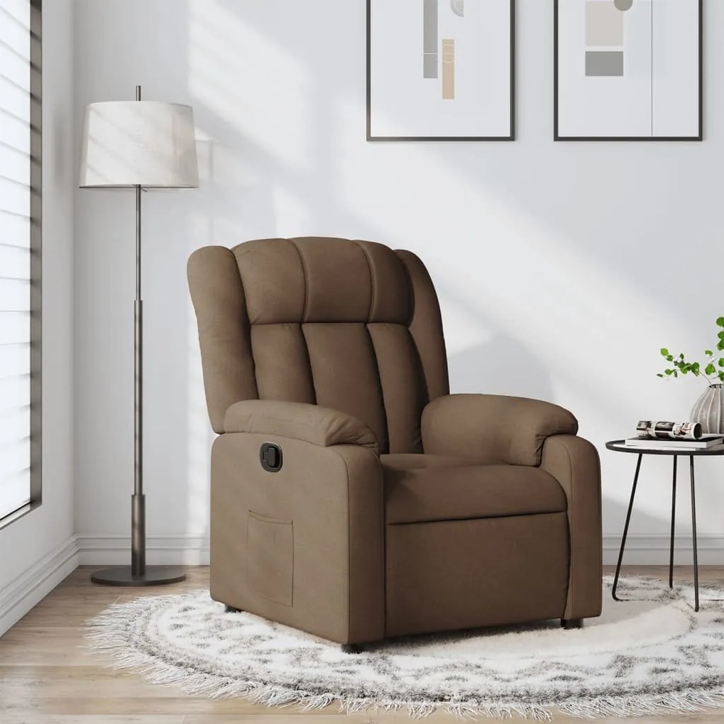 vidaXL Polohovací křeslo textil [373575] Barva: taupe