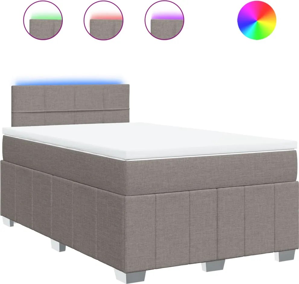 Box spring postel s matrací taupe 120x190 cm textil 3289311
