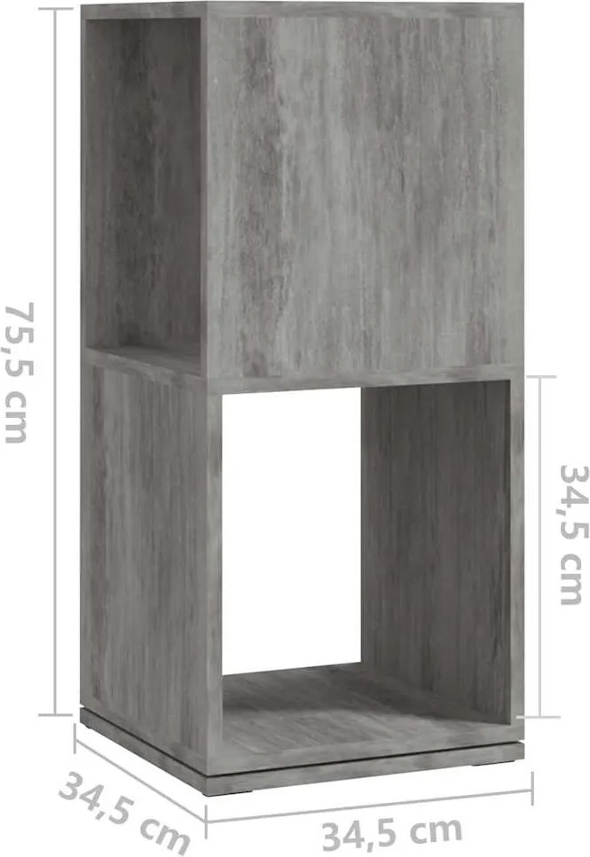 Otočná skříňka betonově šedá 34,5x34,5x75,5 cm kompozitní dřevo 339559
