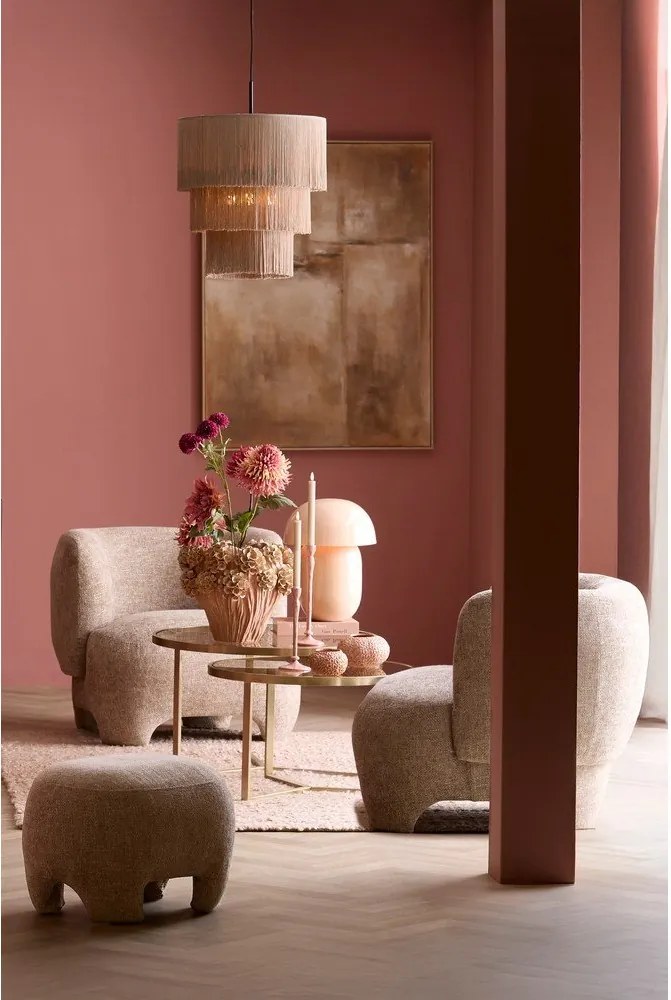 Taupe závěsné svítidlo s textilním stínidlem ø 10 cm Malaika – Light & Living