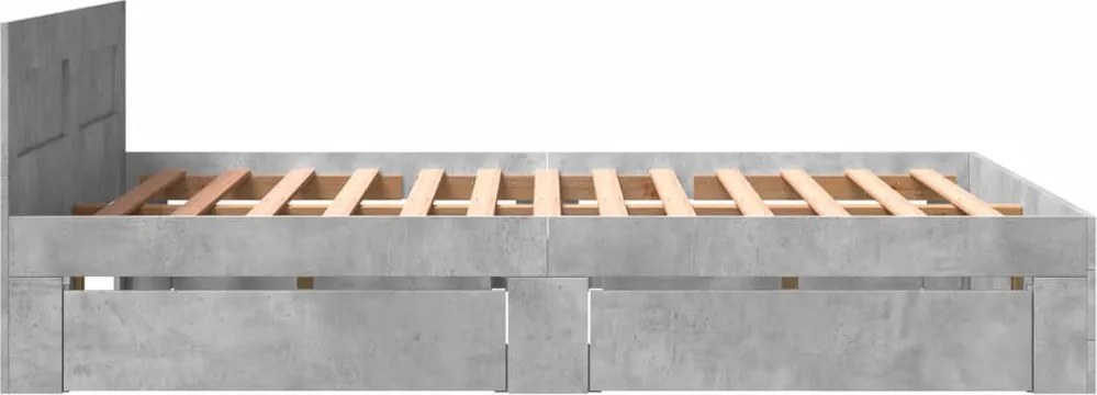 Rám postele s čelem betonově šedý 160 x 200 cm kompozitní dřevo 3295551