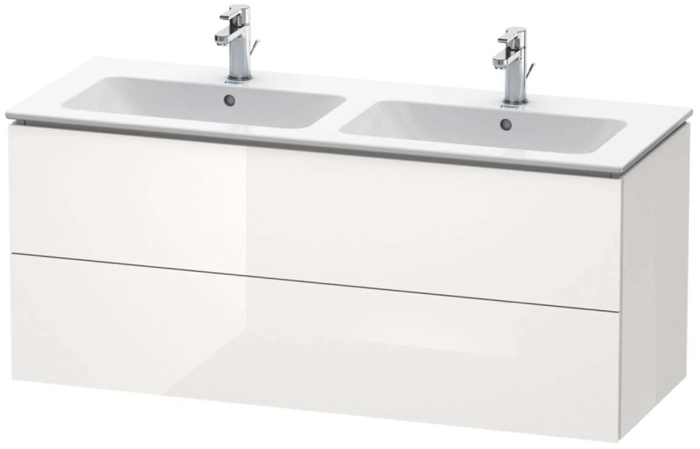 Duravit L-Cube - Umyvadlová skříňka 55x129x48 cm, 2 zásuvky, lesklá bílá LC625802222