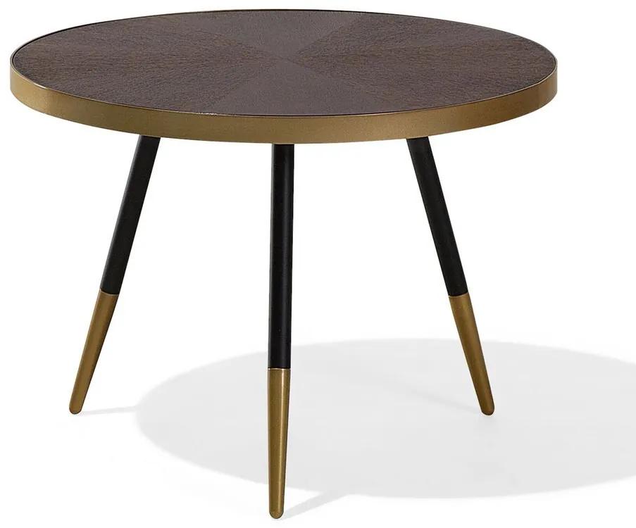 Kavárenský stolek tmavěhnědo-zlatý RAMONA
