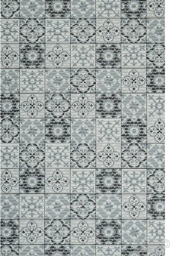Breno Koupelnová pěnová předložka SOFTY-TEX 79826.1 šedé dlaždice, šíře 65 cm, Šedá