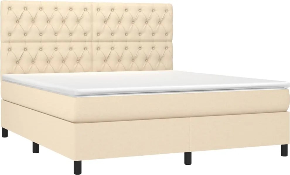 Box spring postel s matrací krémová 160x200 cm textil 3142030