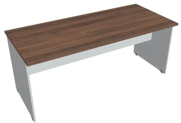 Stůl jednací rovný 180 cm - Hobis Gate GJ 1800 Dekor stolové desky: ořech, Dekor lamino podnože: šedá