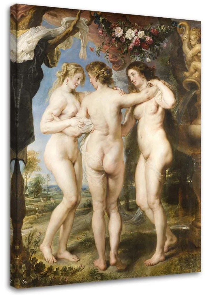 Obraz na plátně REPRODUKCE Tři grácie Rubens - 60x90 cm