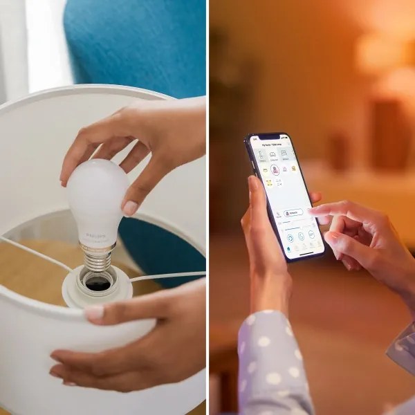 LED RGB Stmívatelná žárovka Philips SMART A60 E27/8,5W/230V 2200-6500K + DO
