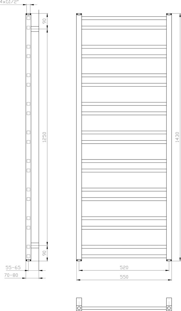 Sapho Sapho, MAKRO DOS topné těleso 550x1430 mm, bílá, IR430T