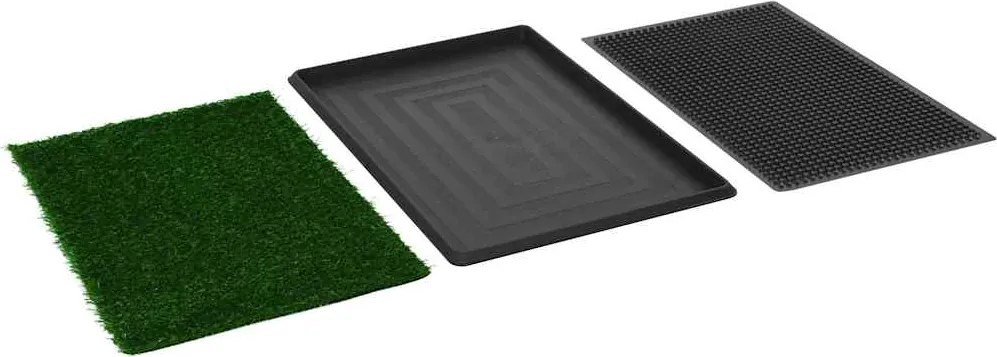 Toalety pro psy 2 ks s nádobou a umělou trávou zelené 76x51x3cm 170770
