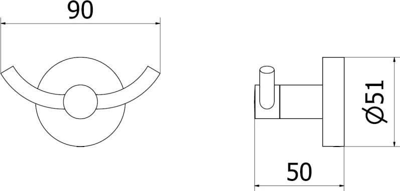 Mexen Remo, 2-háček na ručníky, měděná matná, 70507352-66