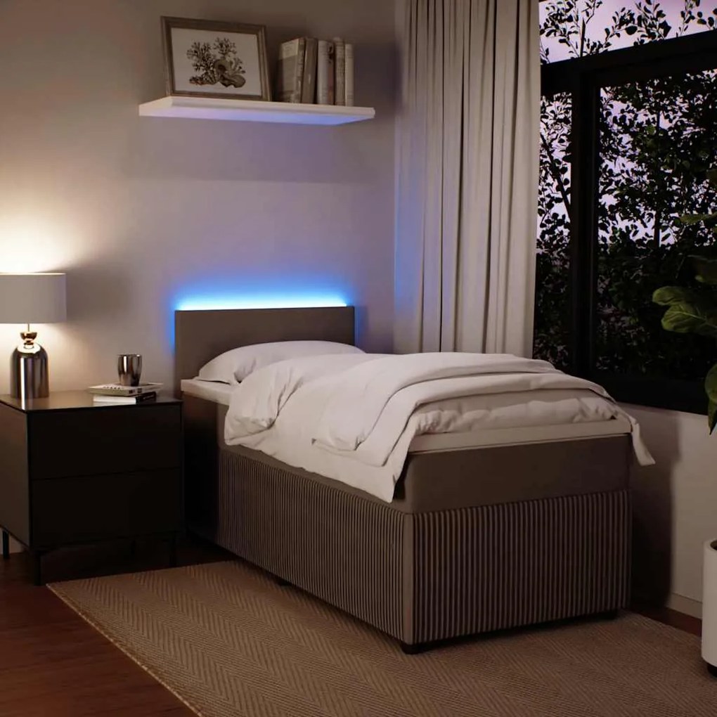 Box spring postel s matrací světle šedá 100x200 cm samet 3289956