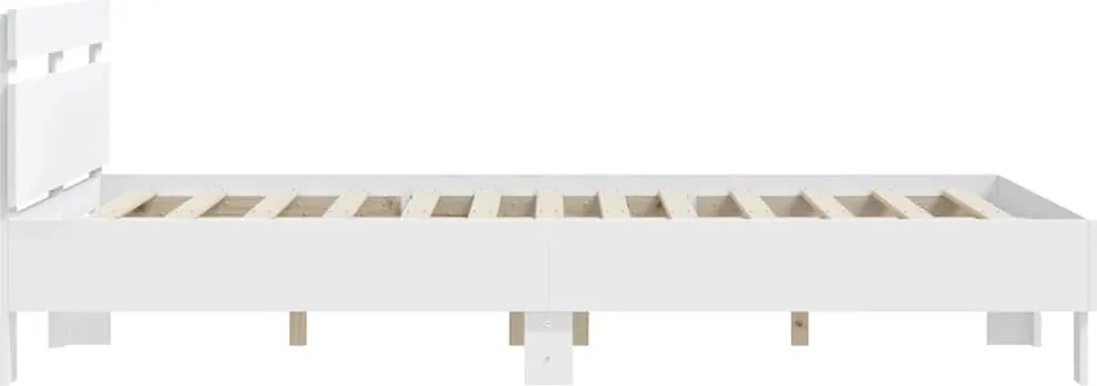 Rám postele s čelem bílý 140 x 190 cm kompozitní dřevo 3207434