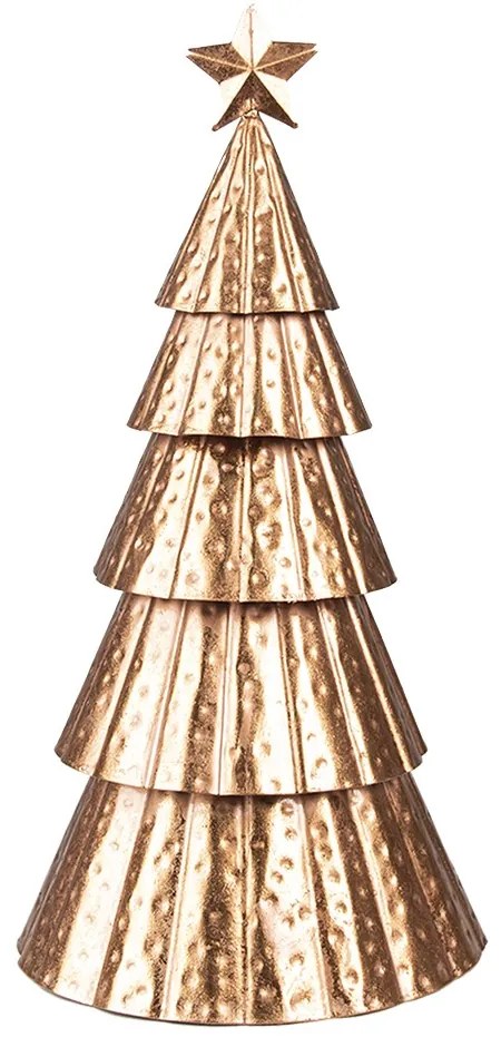 Měděný antik kovový vánoční stromek - Ø 18*38 cm