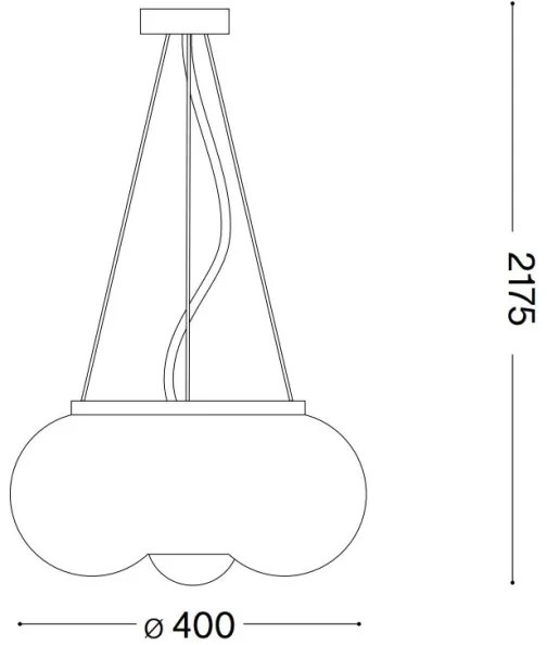 Ideal Lux - LED Lustr na lanku ARIZONA 3xGX53/9W/230V pr. 40 cm bílá