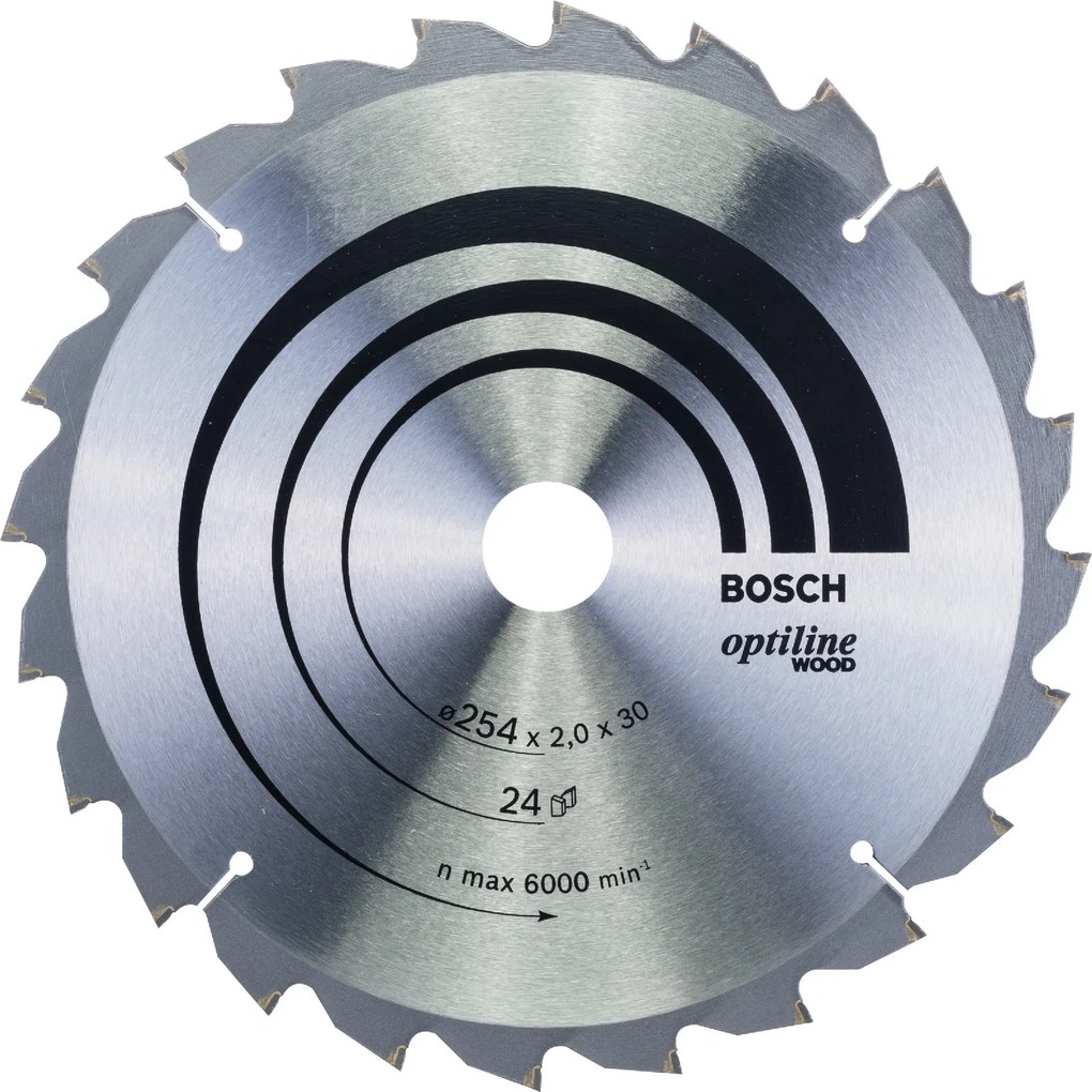 BOSCH Pilový kotouč Optiline Wood, 254x2,5/1,8 mm 2.608.640.437 Dostupné varianty: Pilový kotouč Bosch Optiline Wood 254x30 mm/60z.