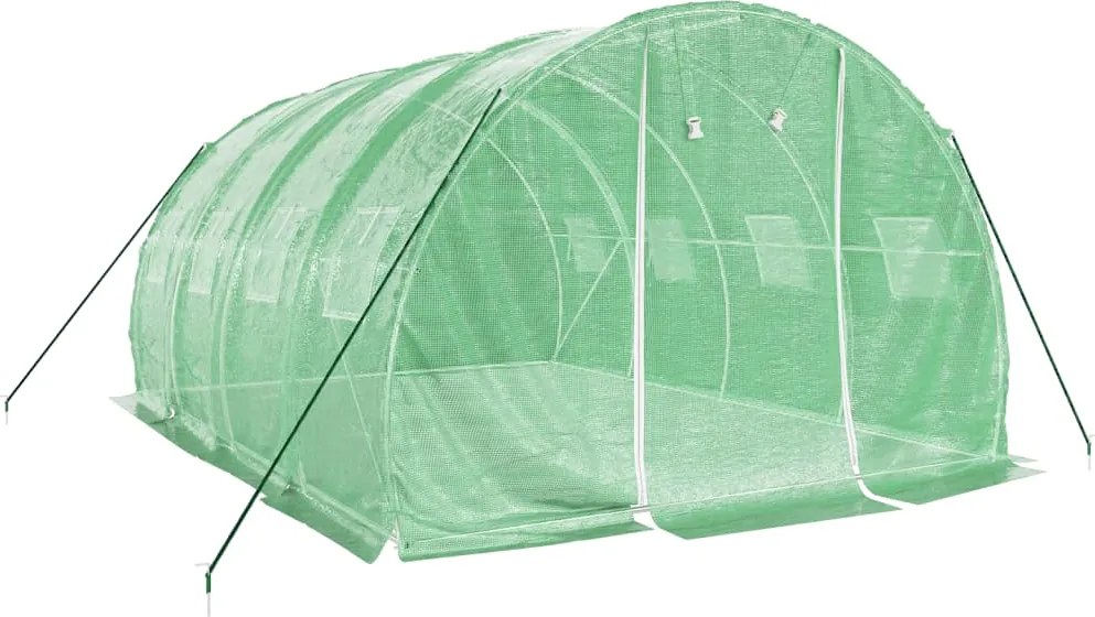 Skleník s ocelovým rámem zelený 12 m² 4 x 3 x 2 m 3188039