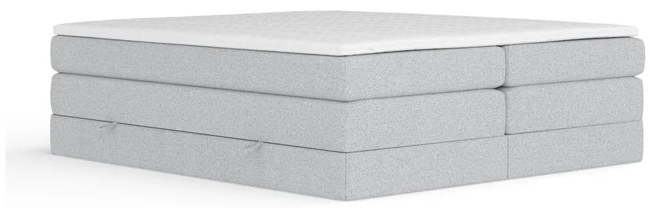Světle šedá boxspring postel s úložným prostorem/bez čela 160x200 cm Juniper – Maison de Rêve