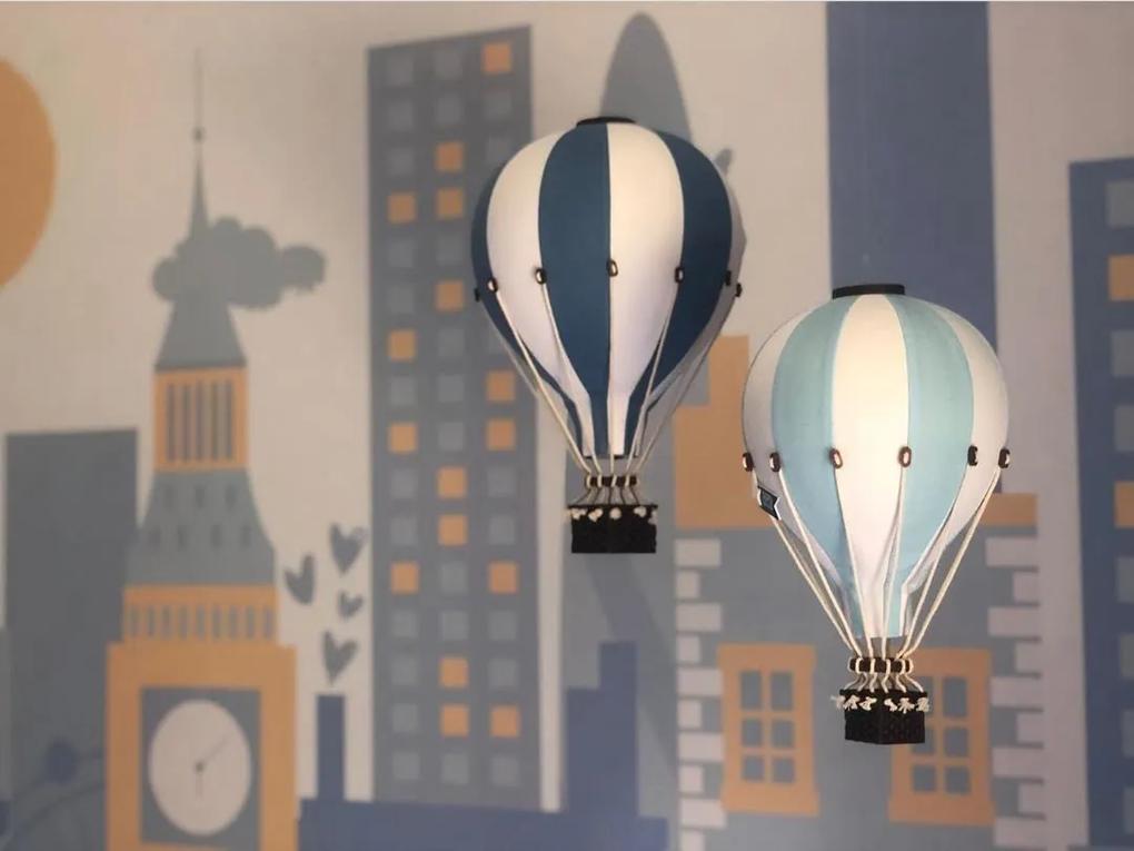 Dekorační horkovzdušný balón – modrá/bílá - L-50cm x 30cm
